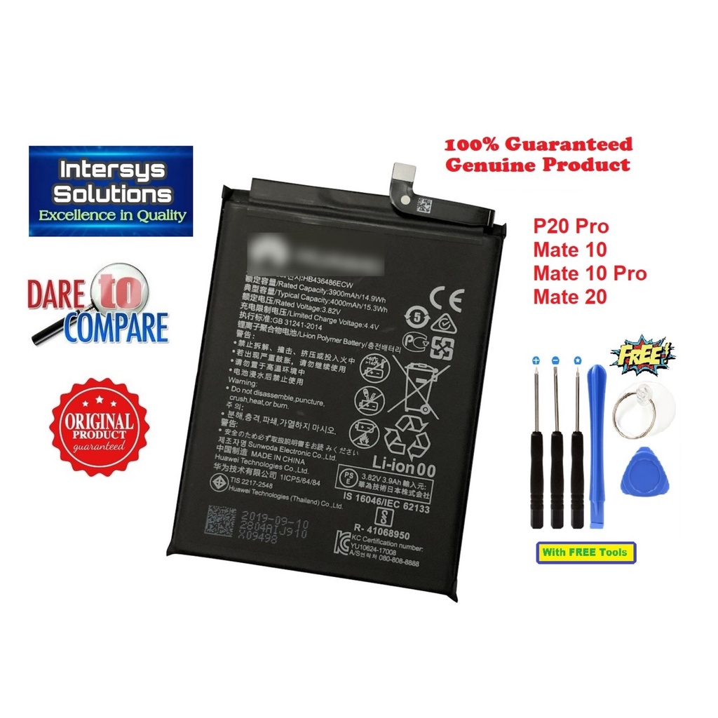 100% ORIGINAL P20 Pro, Mate 20, Mate 10, Honor 20 Pro Battery ...