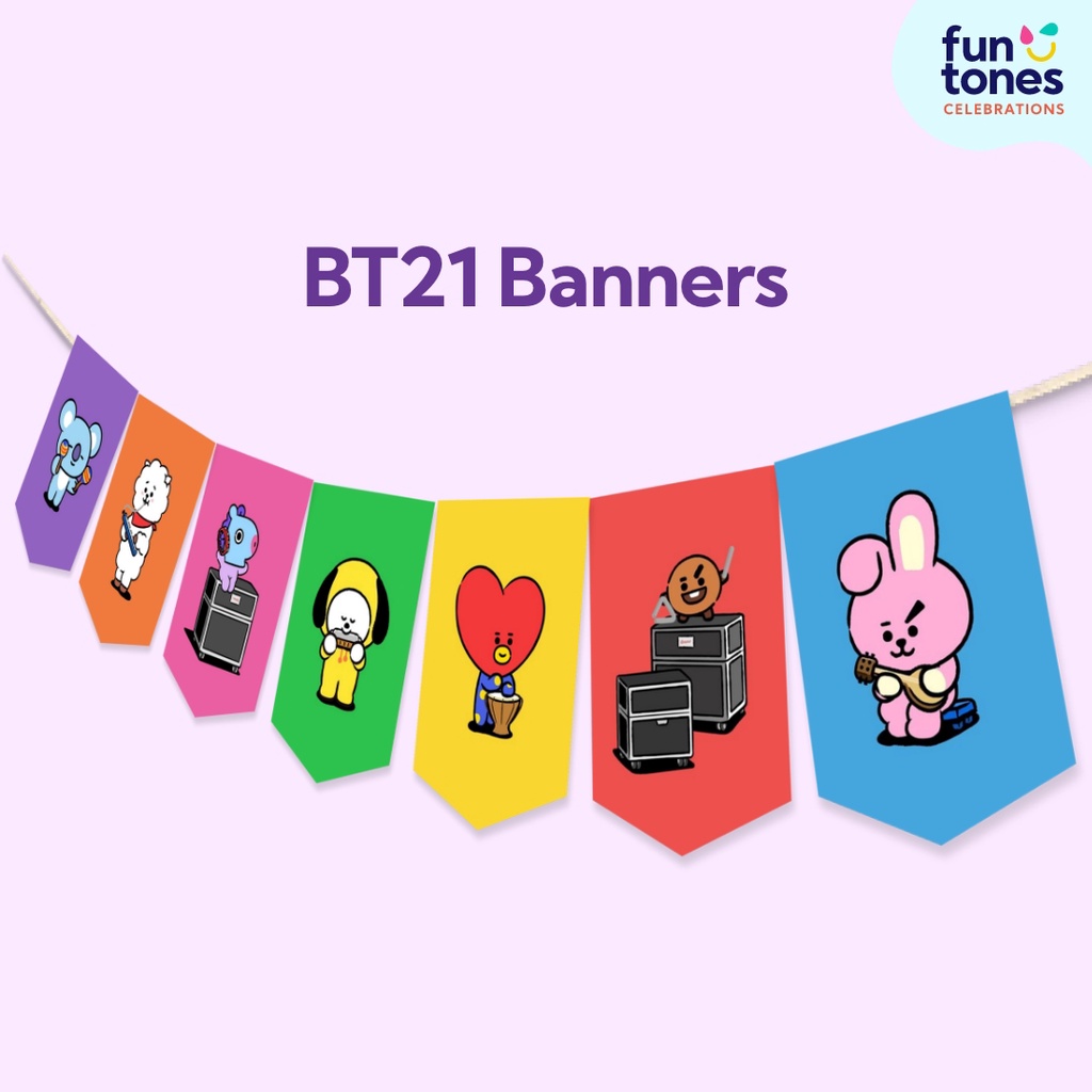 BT21 BTS Cute Celebration Party Bunting Banner | Shopee Philippines
