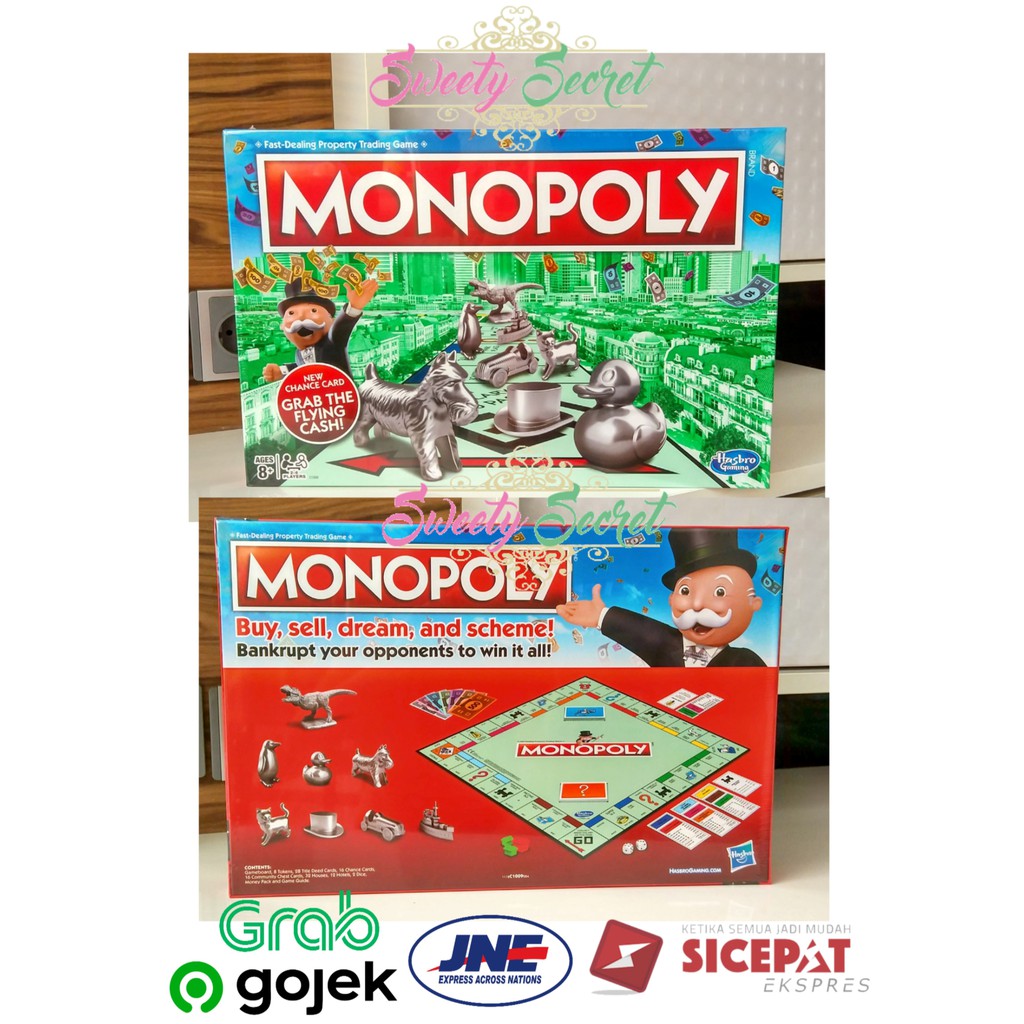 Hasbro Monopoly Classic Game New Chance Card Grab The Flying Cash ...