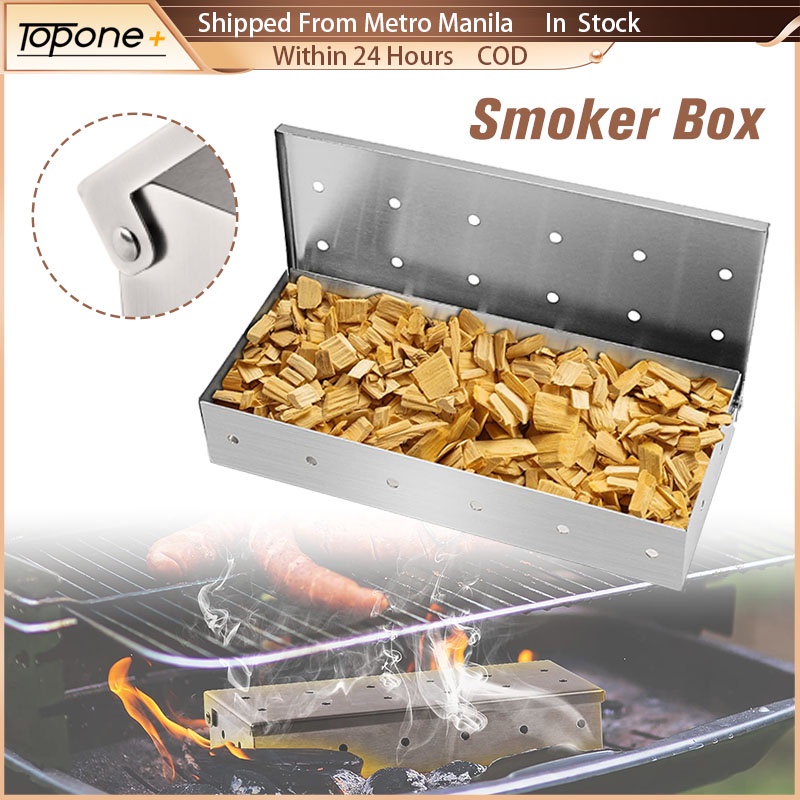 Smoker Box For BBQ Grill Wood Chips Stainless Steel Barbecue Meat ...