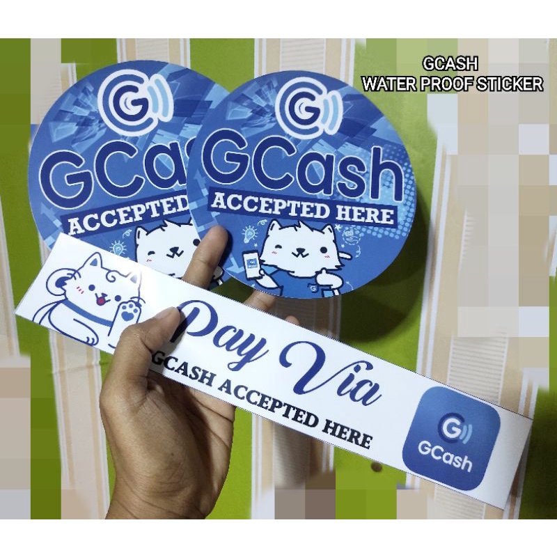 Gcash (2+1) WATERPROOF sticker(for your counter sticker) | Shopee ...