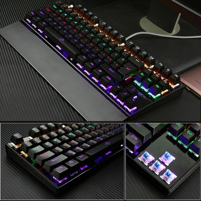Gaming Keyboard K28 Gaming Keyboard Backlit Mechanical 87 Keys Colorful ...