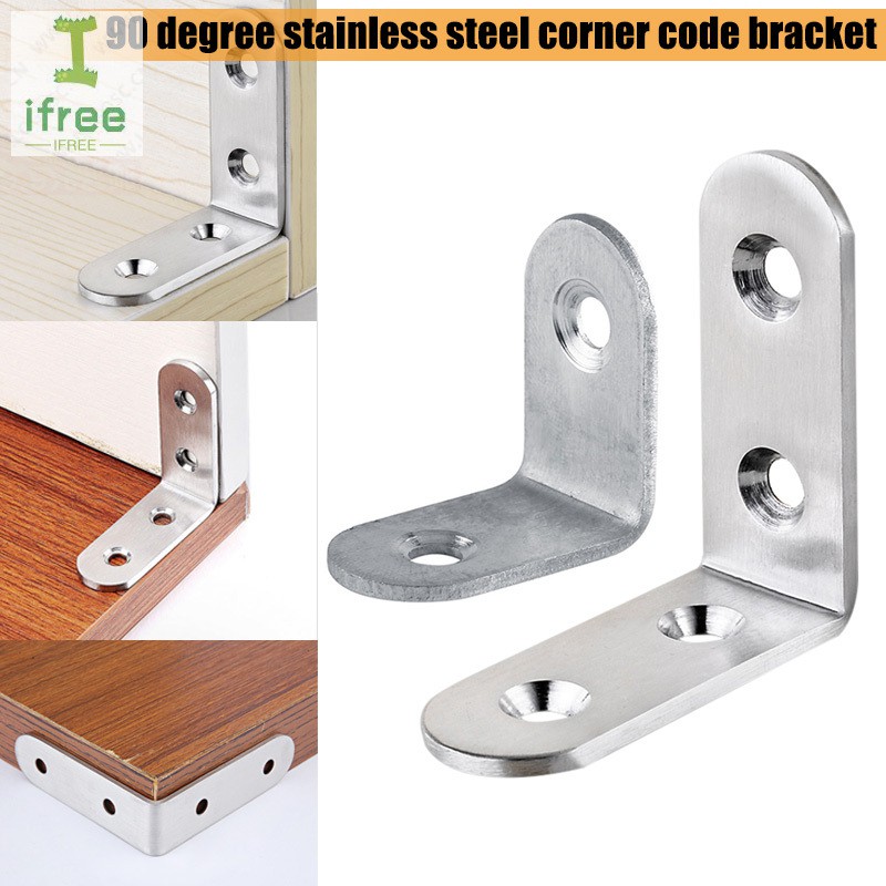 10pcs Right Angle Bracket Corner Brace Stainless Steel L Shopee