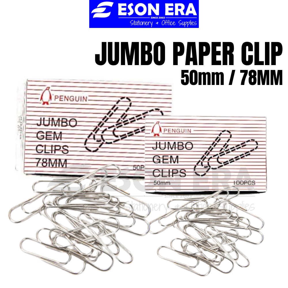 Penguin Paper Clip Jumbo 50mm / 78mm Giant Clip Round Clip | Shopee ...