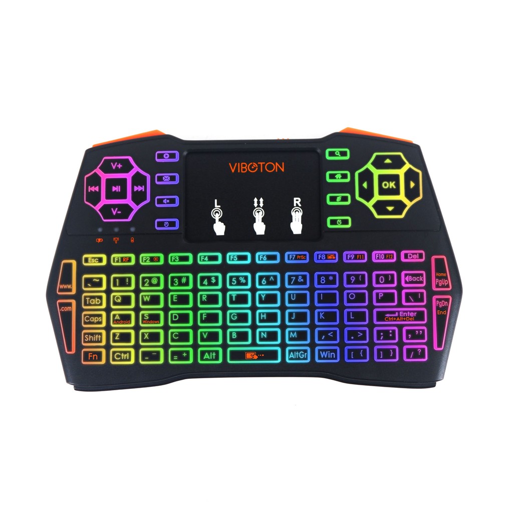 Viboton i8 Plus Mini Wireless Keyboard and Touchpad with Backlight ...