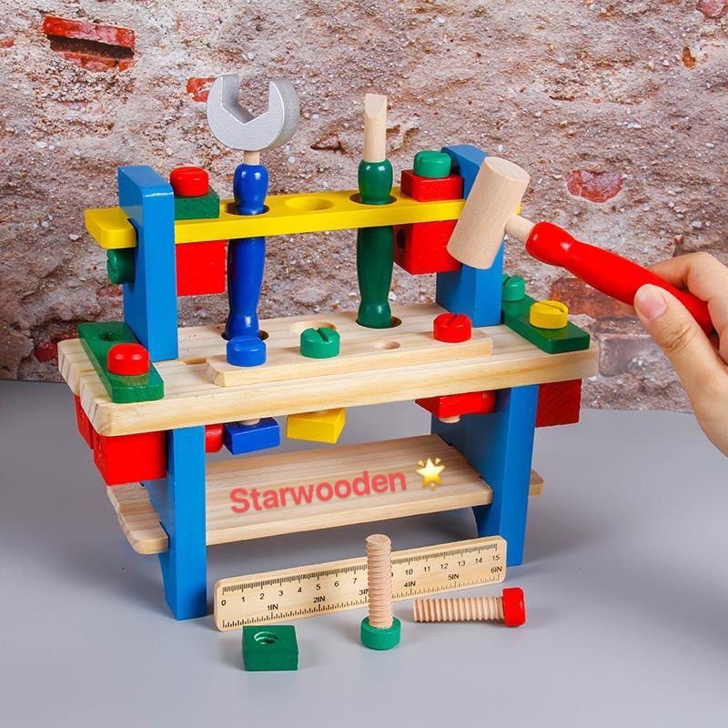 Handyman DIY Tool Shelf Construction Carpenter Wooden Toy for Kids Gift ...