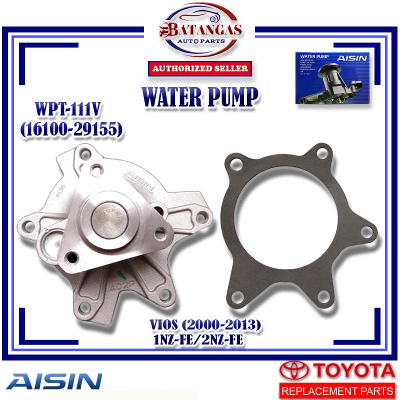 WATER PUMP ASSEMBLY for TOYOTA VIOS (2000-2013) (1NZ-FE/2NZ-FE) WPT ...