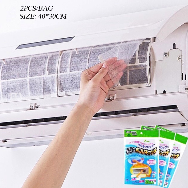 2Pcs/Bag Cuttable Air Conditioner Filter Papers Anti-dust Net Cleaning ...