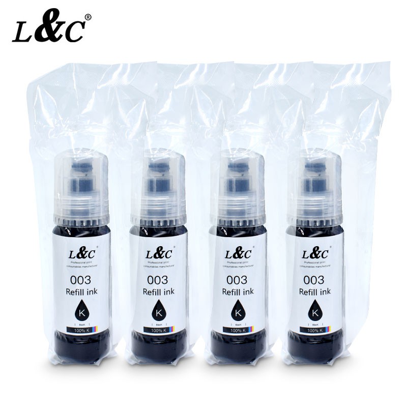 L&C Refill 003 Ink Set Black Dye Ink For Epson Inkjet Printer L3110 ...
