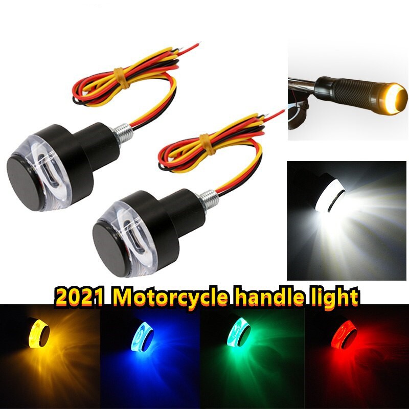 2pcs Motorcycle Handle light Bar End Indicator turn signal led light ...