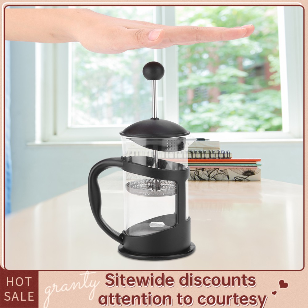 French Portable Stainless Steel Glass Coffee Pot Tea Press Plunger with ...