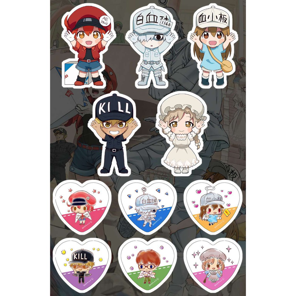Cells at Work / Hataraku Saibou Chibi - Vinyl Waterproof Sticker ...