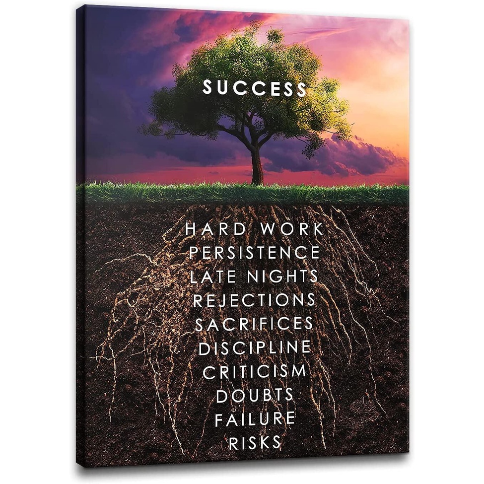Wall Art Success Tree Hd Printed Pictures Canvas Inspirational ...