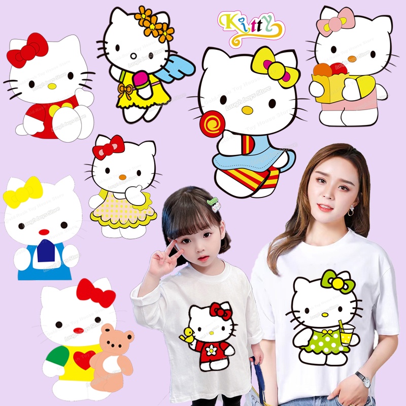 Hello Kitty Ironing Patches Washable Girl Clothes DIY Applique Cartoon ...