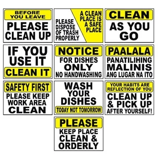 Shop clean as you go signage for Sale on Shopee Philippines