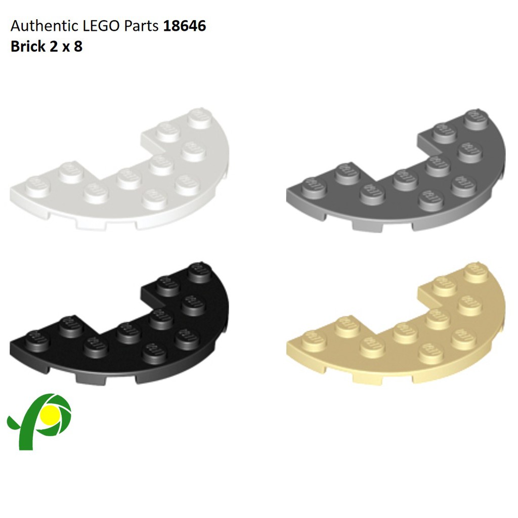 LEGO Parts 18646 Plate Round Half 3x6 with 1x2 Cutout Sold per piece ...