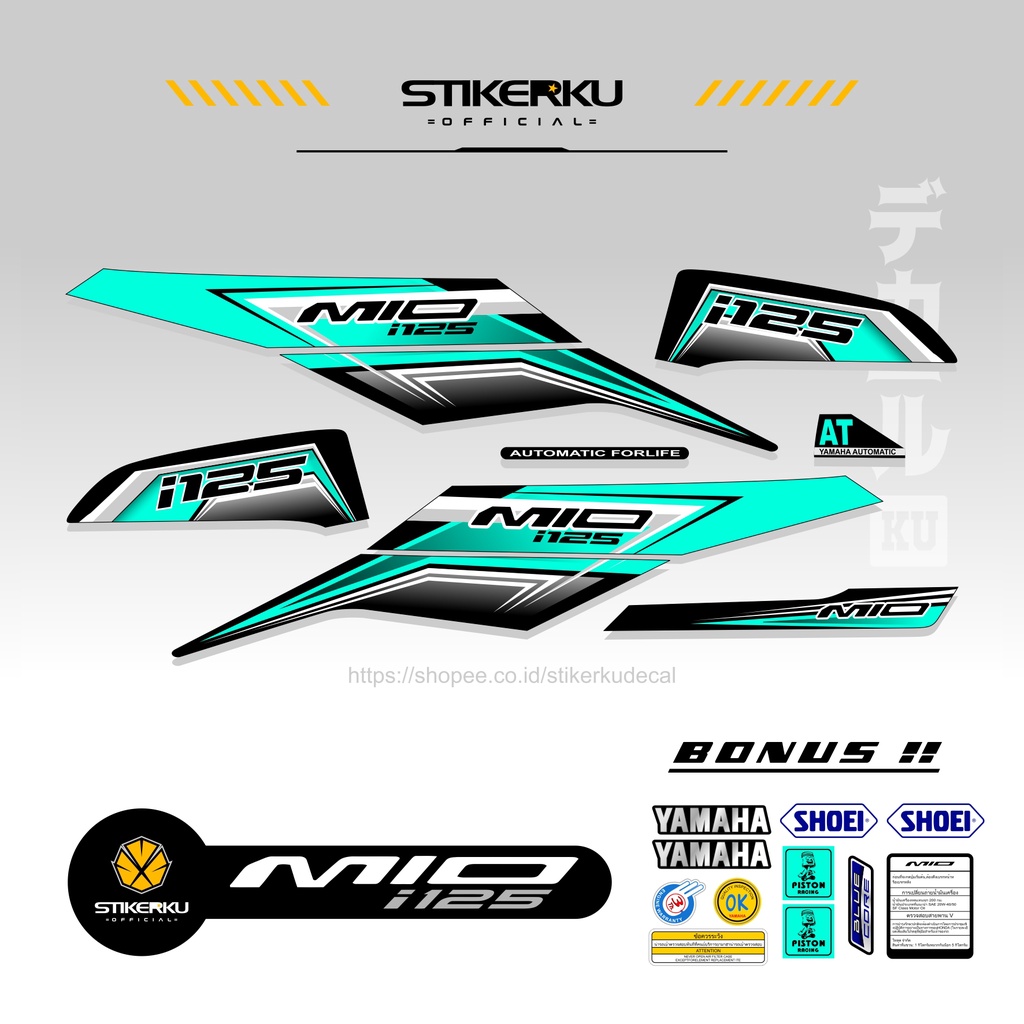 Yamaha MIO I 125 STOCK DECAL / STRIPING MIO M3 /Z / 125/ STICKERS ...