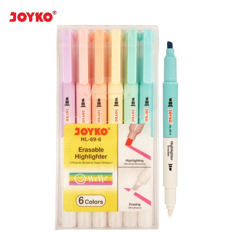 Erasable Highlighter Joyko HL-69-6 Erasable Marker | Shopee Philippines