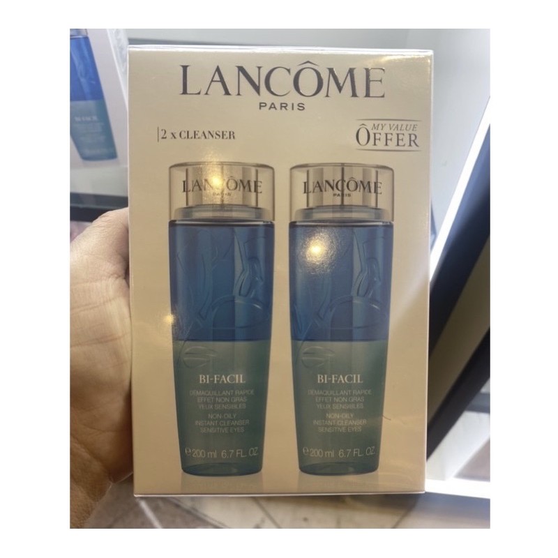 Real Shot LANCOME LANCOME Double-Effect Eye Makeup Remover Value Pack ...