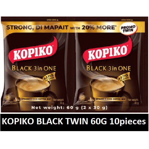Kopiko BLACK 3in1 Coffee Twinpack 50g 10pieces | Shopee Philippines
