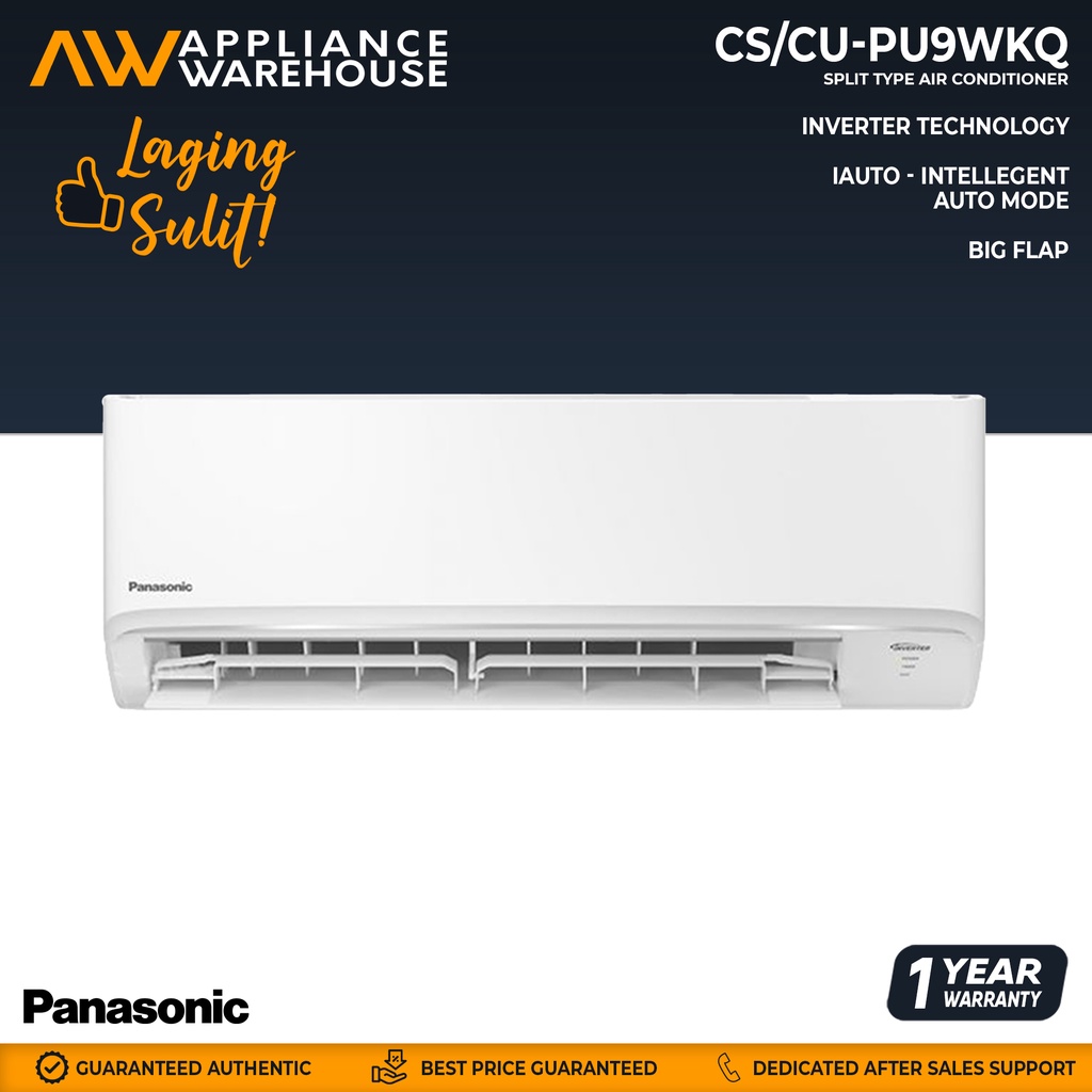 Panasonic CS/CU-PU9WKQ 1.0HP Standard Inverter Split Type Aircon ...