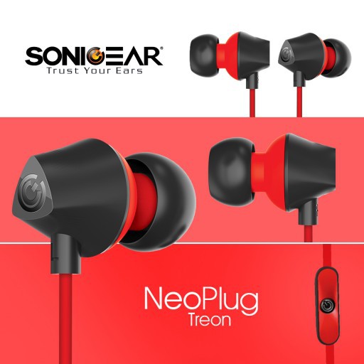 SONIC GEAR (Red) NEOPLUG TREON Earphone | Shopee Philippines