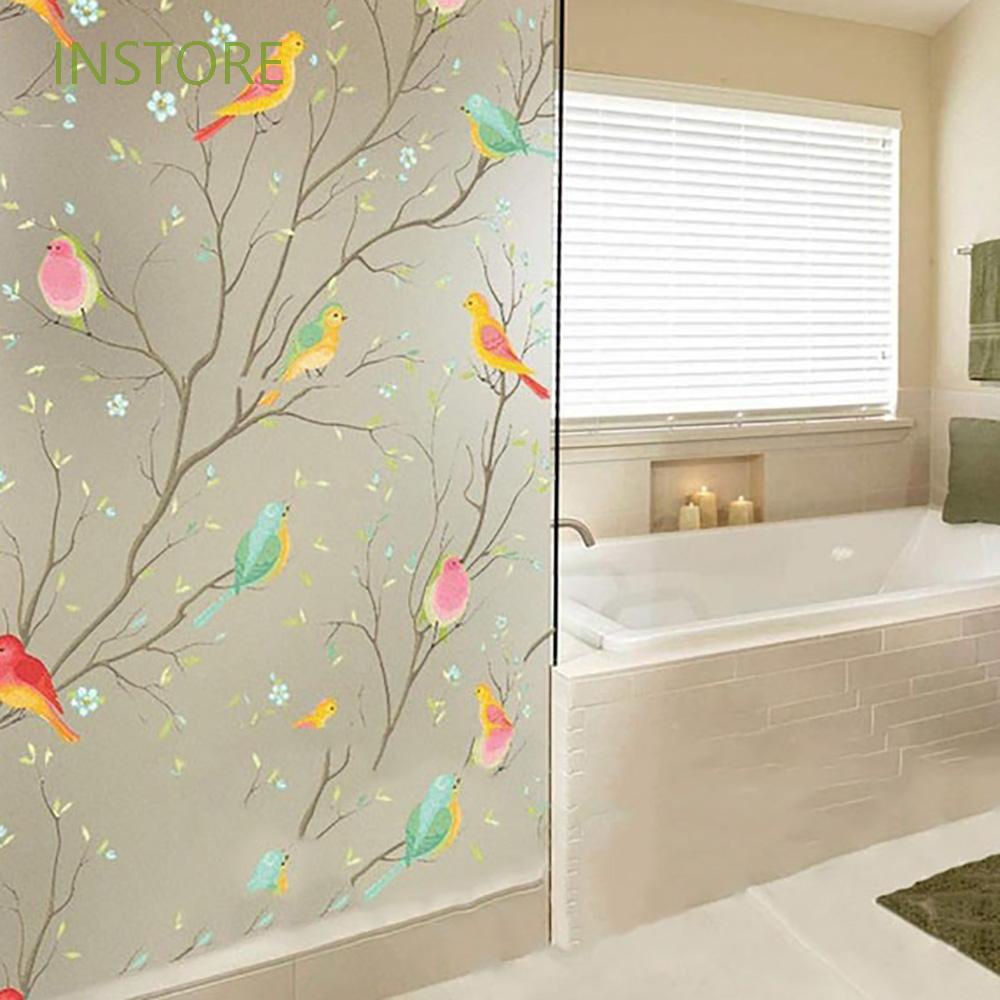 INSTORE Stained Decorative Glass Film Bathroom Window Stickers Window ...