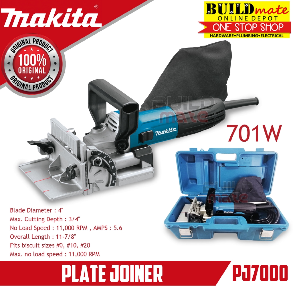 MAKITA Flat Joiner Biscuit Jointer 100mm (4") 701W PJ7000 •100% ...