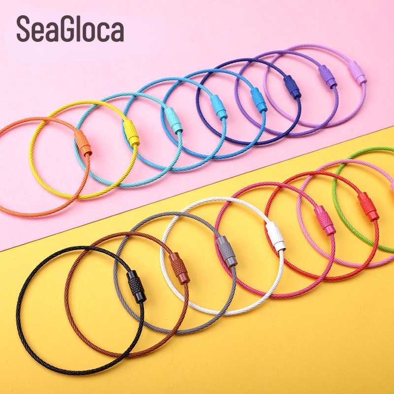 Seagloca Creative Key Ring Color Painted Steel Wire Rope Car Chain ...