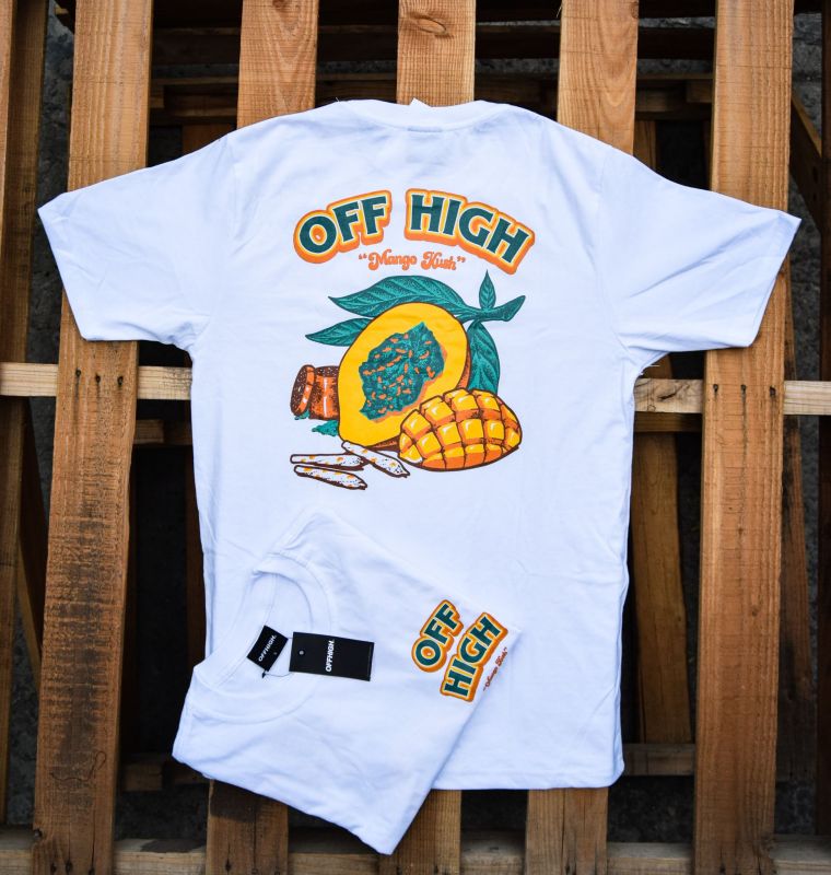OFFHIGH-Mango Kush (white) cotton printed T-shirt men's and women's ...