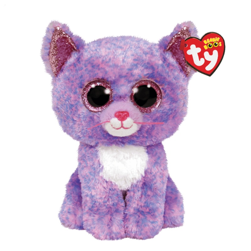TY Beanie Boo's CASSIDY the Purple Cat 6" 15cm Plush Stuffed Animal ...