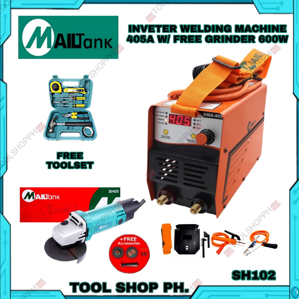 MAILTANK 405amp Smart Inverter Welding Machine SH102 with MAILTANK Angle Grinder 600W Free Tool ...