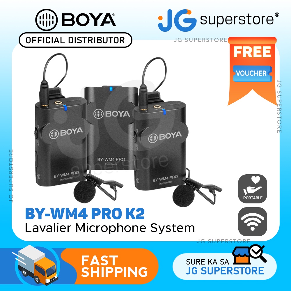 [CLEARANCE] Boya BY-WM4 Pro K2 Portable 2.4G Wireless Mic System(Dual ...
