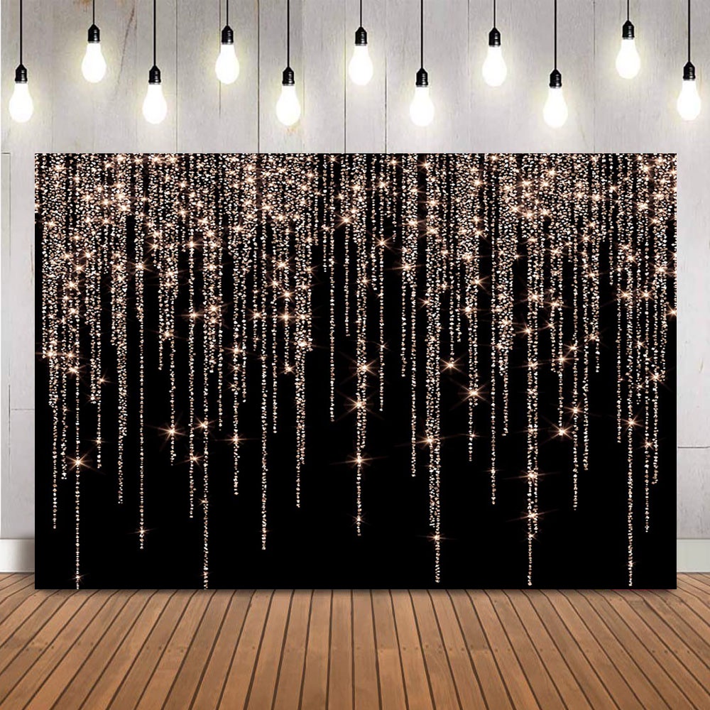 Birthday Backdrop Black Shining dots Background for Photo Studio Adult ...