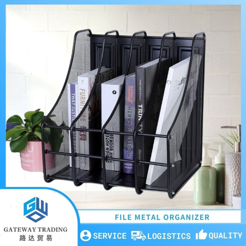 Metal File Frame Black Multi-Layers Rack Office Desk Organizer Layered ...