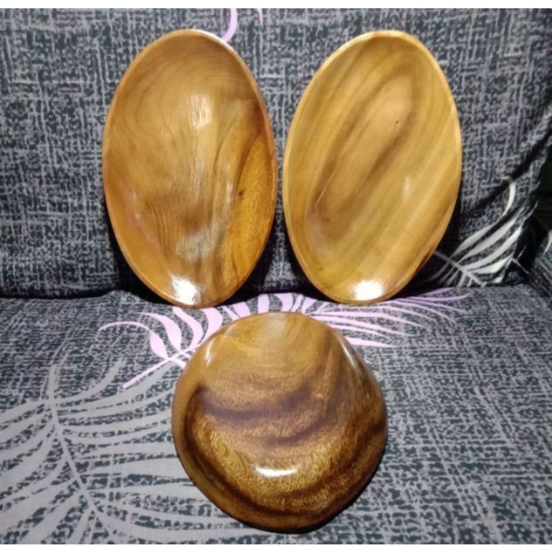 Wood Oval Plate (9 x 6 x 1 inches) | Shopee Philippines