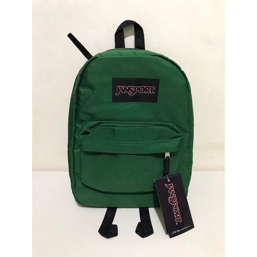 JanSport Medium Plain Moss Green Superbreak Backpack Bag | Shopee ...
