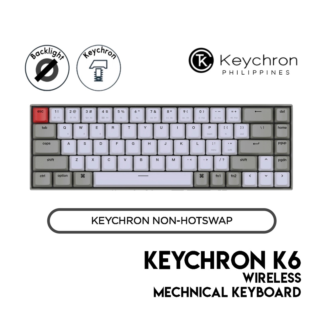 Keychron K6 Mechanical Keyboard (65% Layout, Wired/Bluetooth, Non ...