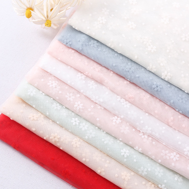 Six-petal flower three-dimensional flocking knitted polyester mesh ...