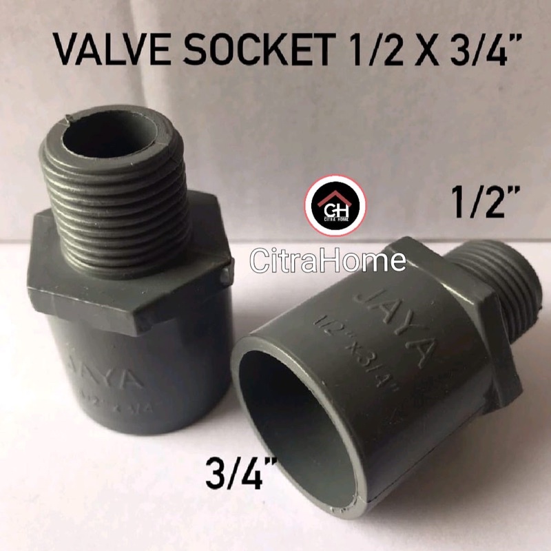 Valve Socket Sok Drat Outside / SDL PVC TS 1/2 x 3/4" Jaya | Shopee ...