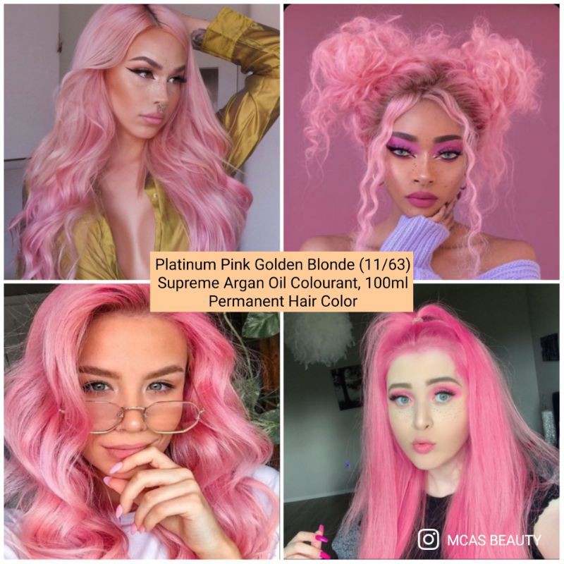 Platinum Pink Golden Blonde Permanent Hair Color (11.63) | Shopee ...