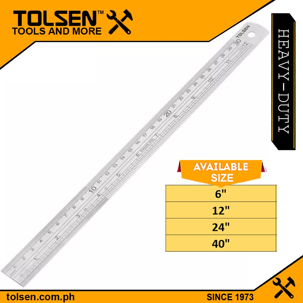 Tolsen Stainless Steel Ruler w/ Conversion Chart (6" -12") | Shopee ...