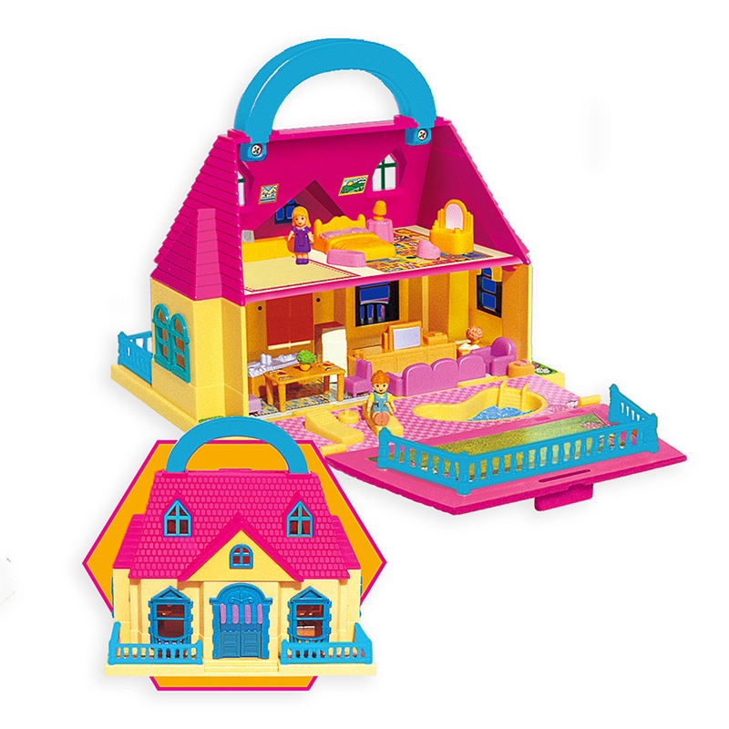 Monstermarketing Girls Dream Mini Doll House Play Set Kids Toys For ...