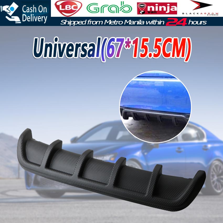 【Fast Delivery】Universal Car Rear Bumper Lip Diffuser 6 Fin Shark Fin ...