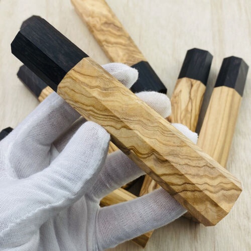 1PCS DIY Japanese Chef Knife Handle Natural Olive Wood Octagonal Wooden ...