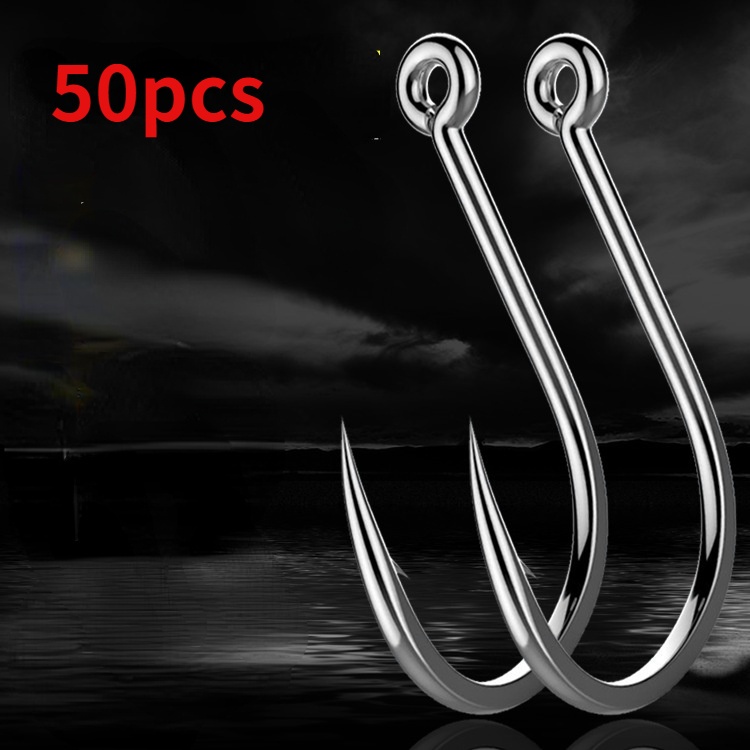 50pcs Fishing Hooks Barbed Baitholder Hooks High Carbon Steel Hooks Extra Sharp Jig Fish Hooks ...