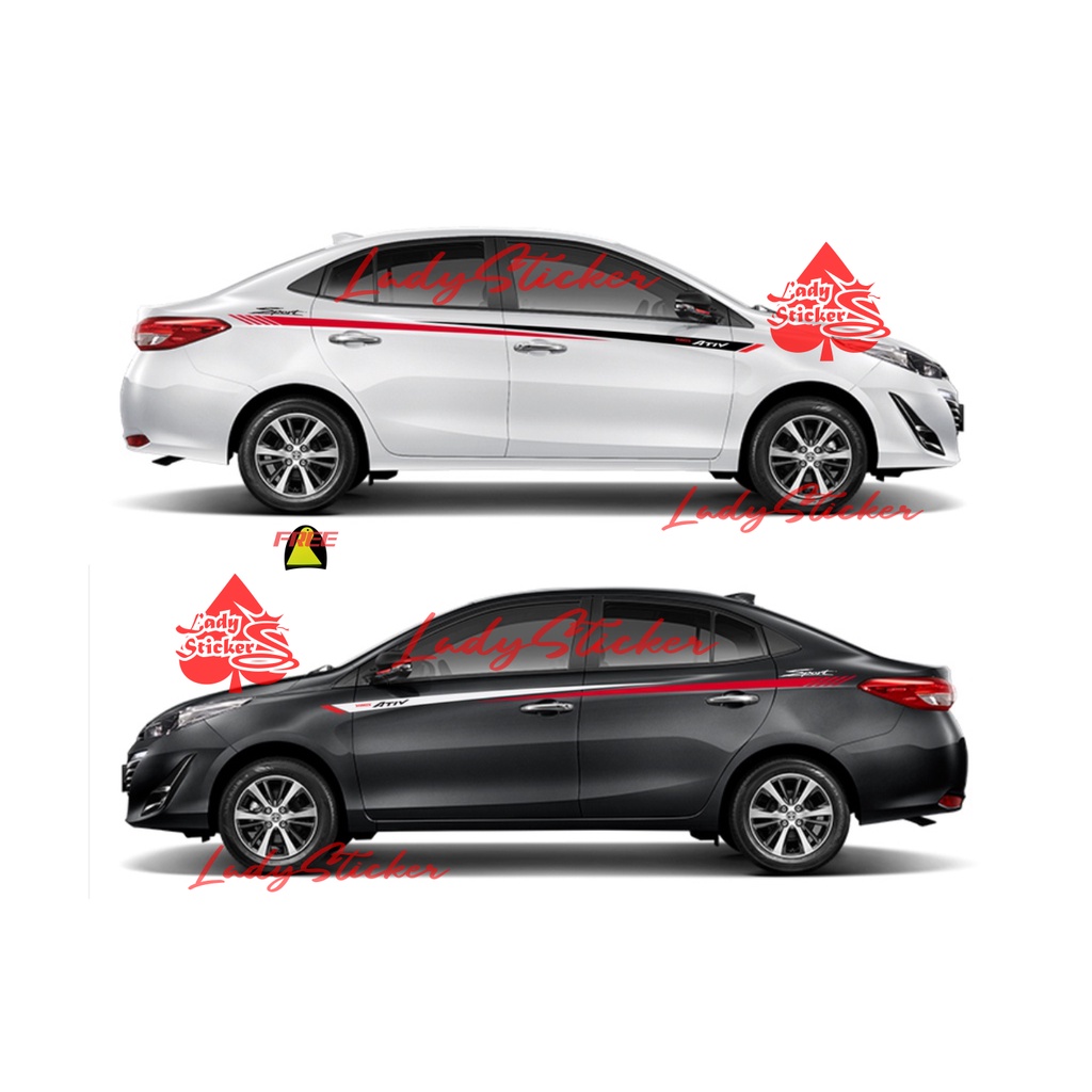 Sticker CAR YARIS ATIV CUTTING STICKER TOYOTA YARIS ATIV SEDAN STICKER ...