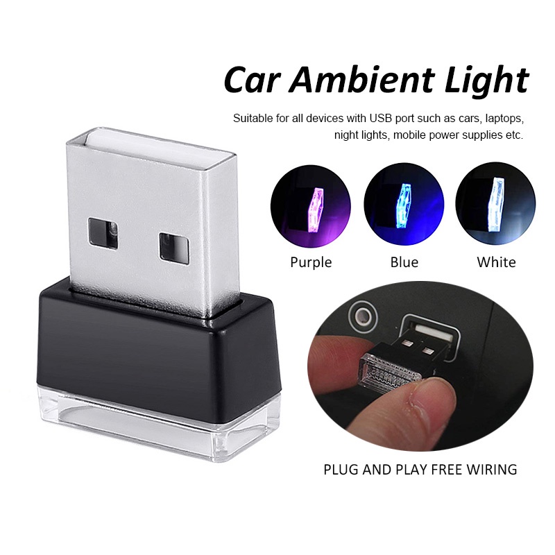 USB LED Car Light Wireless Car Interior Lighting USB Atmosphere Lights ...