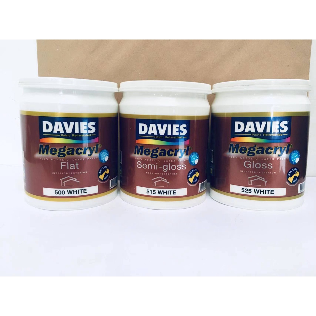 DAVIES MCS-500 Megacryl Flat Latex Paint White 1L | Shopee Philippines