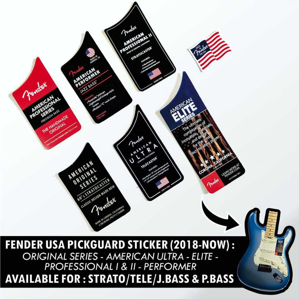 Fender USA Guitar And Bass Pickguard Sticker Pickguard Sticker Set